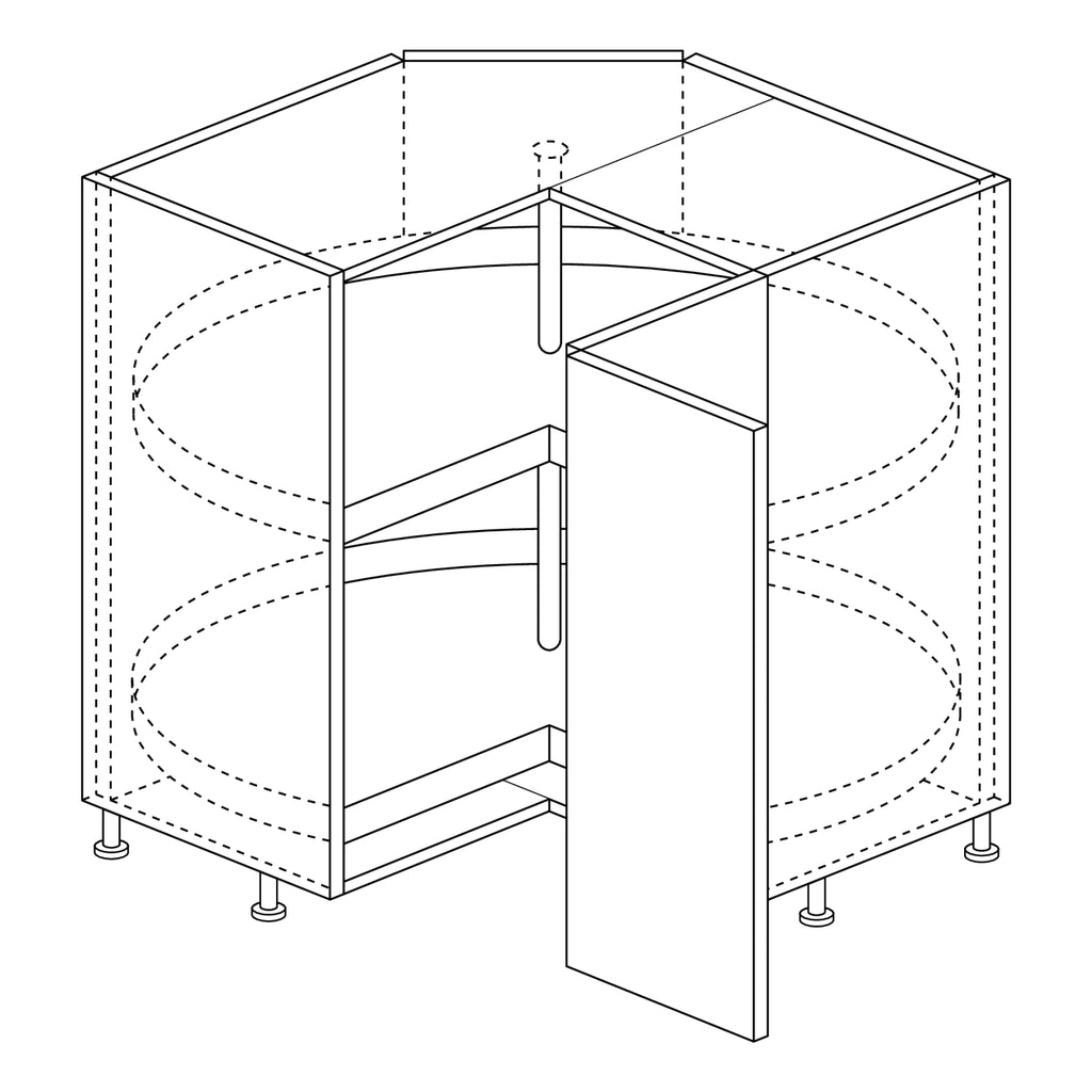 Base Cabinet: Lazy Susan H30" x D22" – Semihandmade