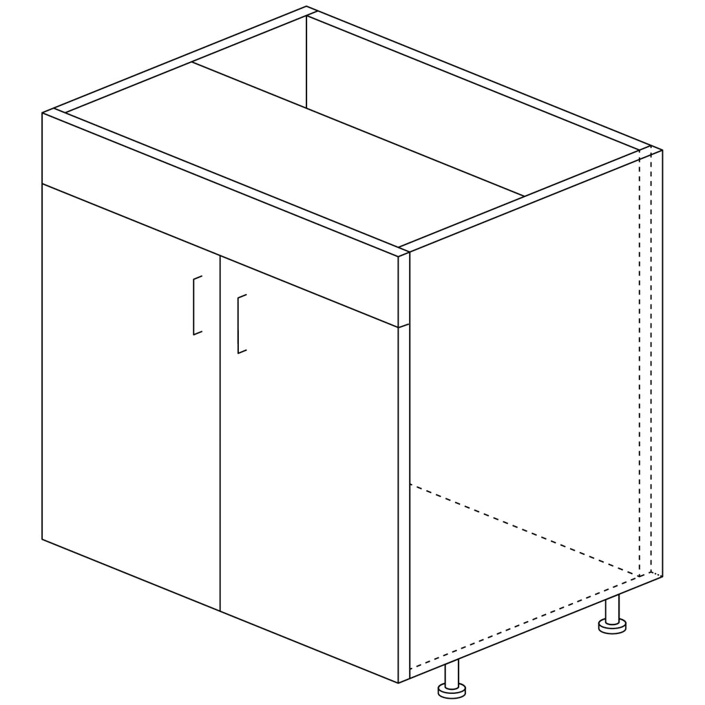 Base Cabinet: Sink with False Front H30" x 24"D – Semihandmade
